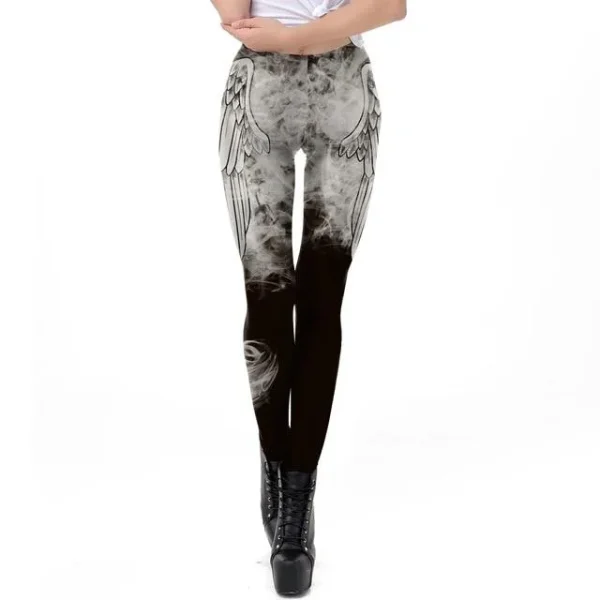 Leggings gotici con ali d'angelo - Gothic Shop