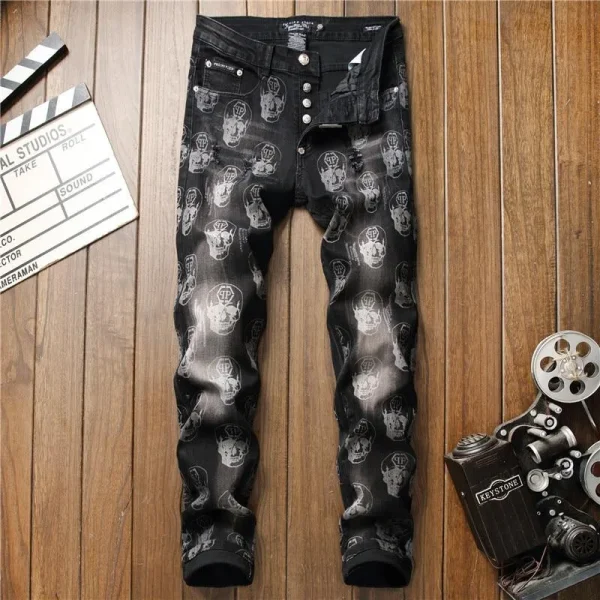 Gotiskas bikses ar elastīgām detaļām - Gothic Shop