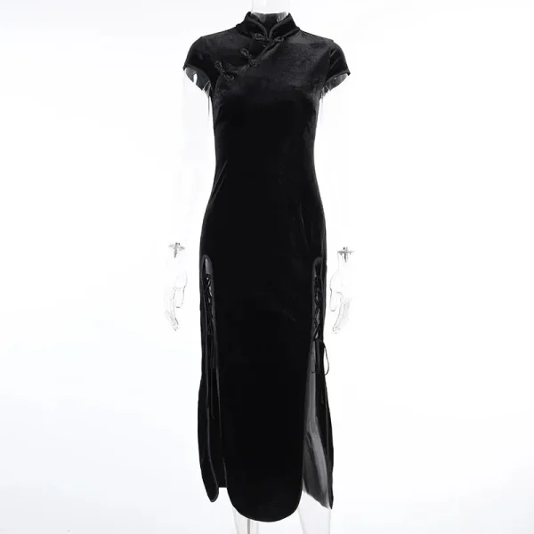 Gothic Chinese velvet dress - Gothic Shop