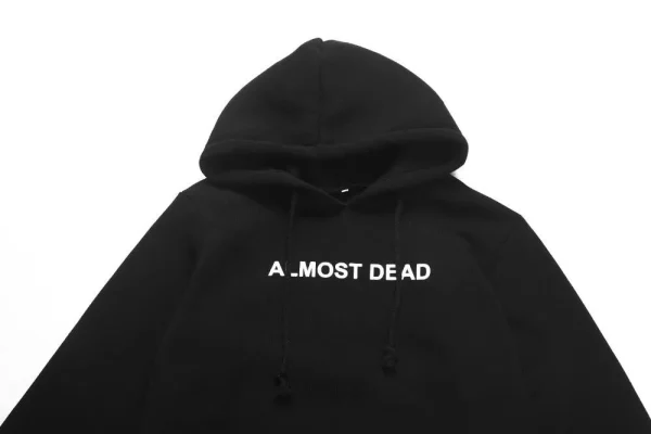 Gotická mikina s potiskem „Almost Dead“ - Gothic Shop