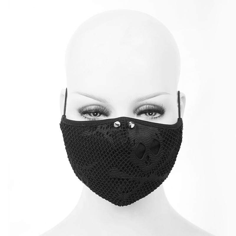 Unisex Gothic Skeleton Mesh Overlay Masks with Disposable Filter Insert ...