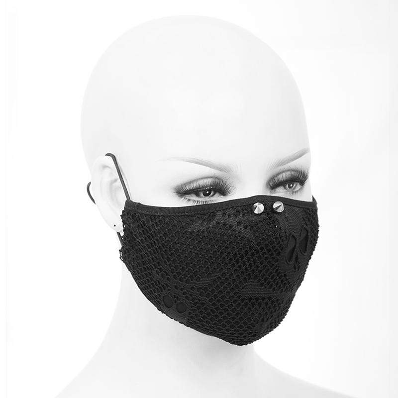 Unisex Gothic Skeleton Mesh Overlay Masks with Disposable Filter Insert ...