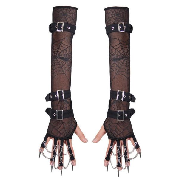 Spikey Full Sleeve Gloves for Women - Gothic Shop