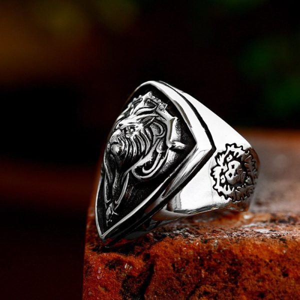 Punk lion head ring for men - Gothic Shop