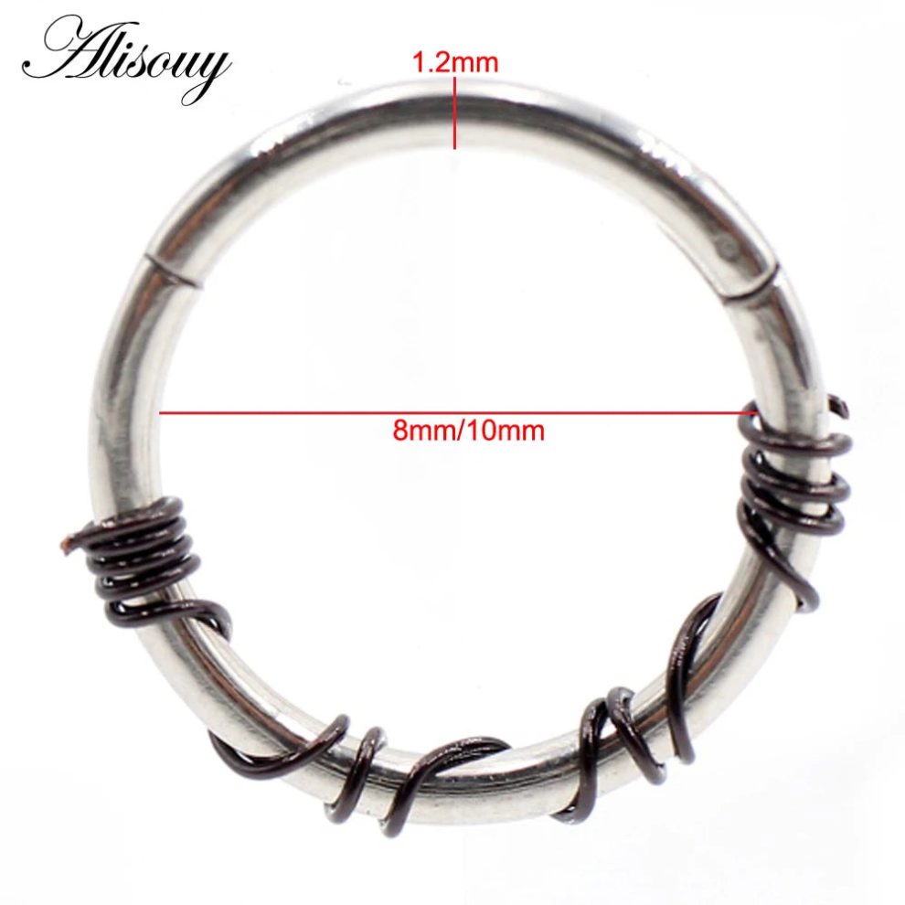 Gothic Piercing Ring made of surgical steel for nose & ear - Gothic Shop