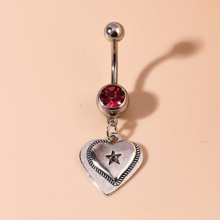 Gotički piercing za pupak s dizajnom srca za žene - Gothic Shop
