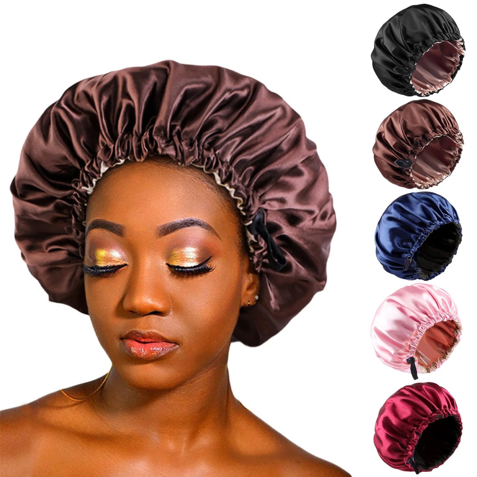 Bonnet de nuit gothique en satin avec dentelle et nœud – Femme ...